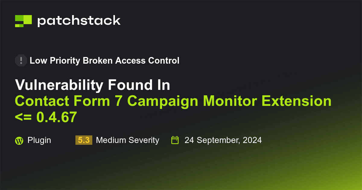 WordPress Contact Form 7 Campaign Monitor Extension plugin
